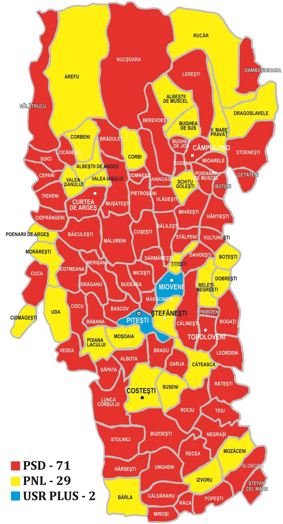 JUDEŢUL ARGEŞ: tot ROŞU, dar cu inserţii de GALBEN şi ALBASTRU ...