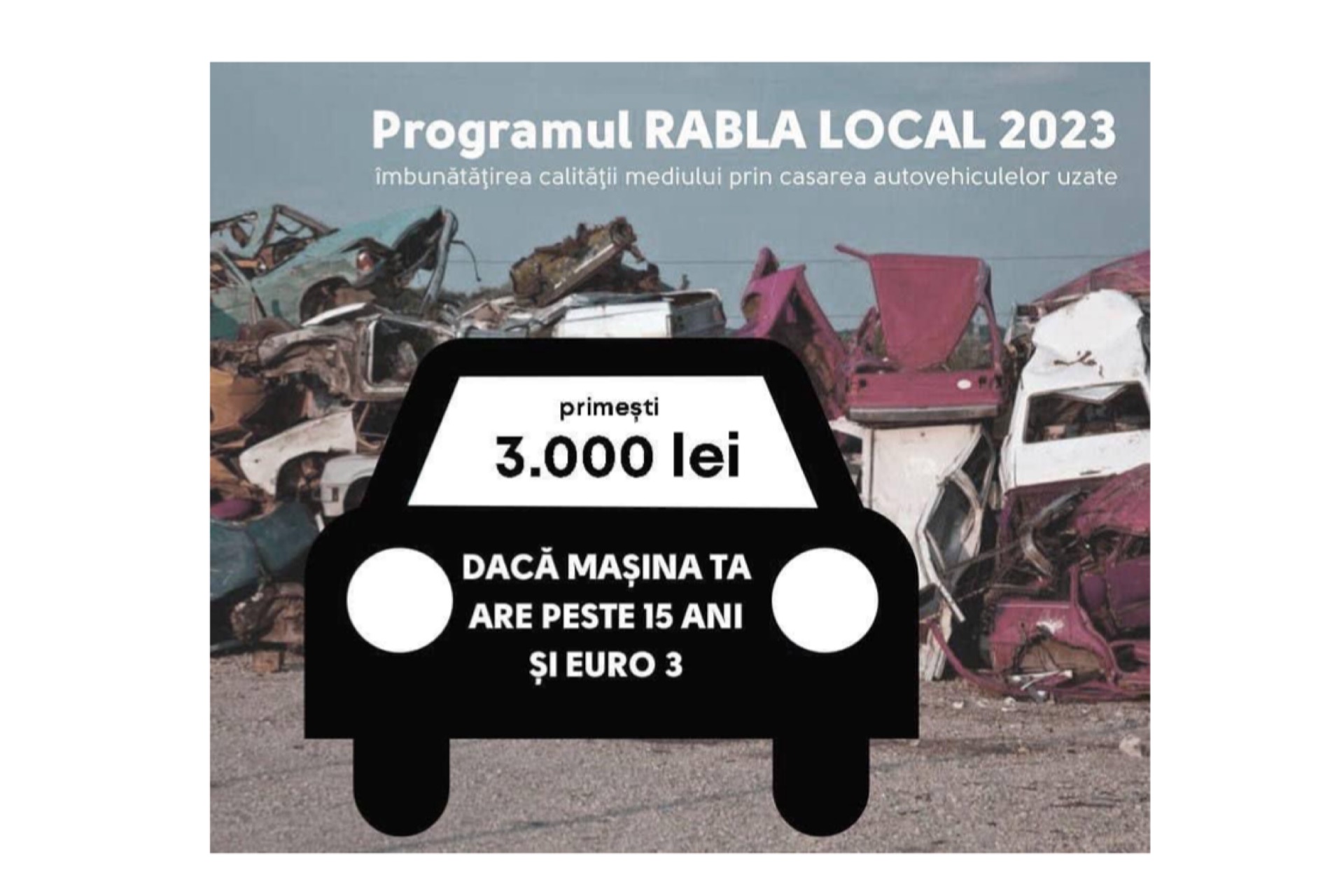 Programul Rabla local: AFM solicită ca cetățenii care doresc înscrierea ...