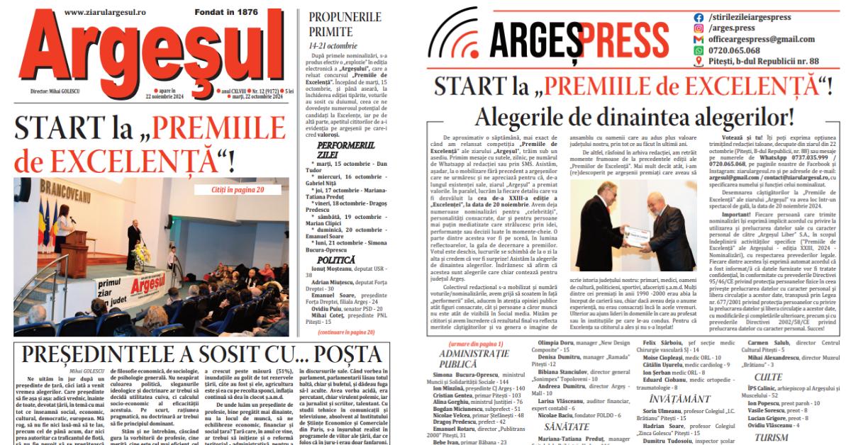 A apărut noul număr al ziarului „Argeșul” – print, octombrie 2024 ...